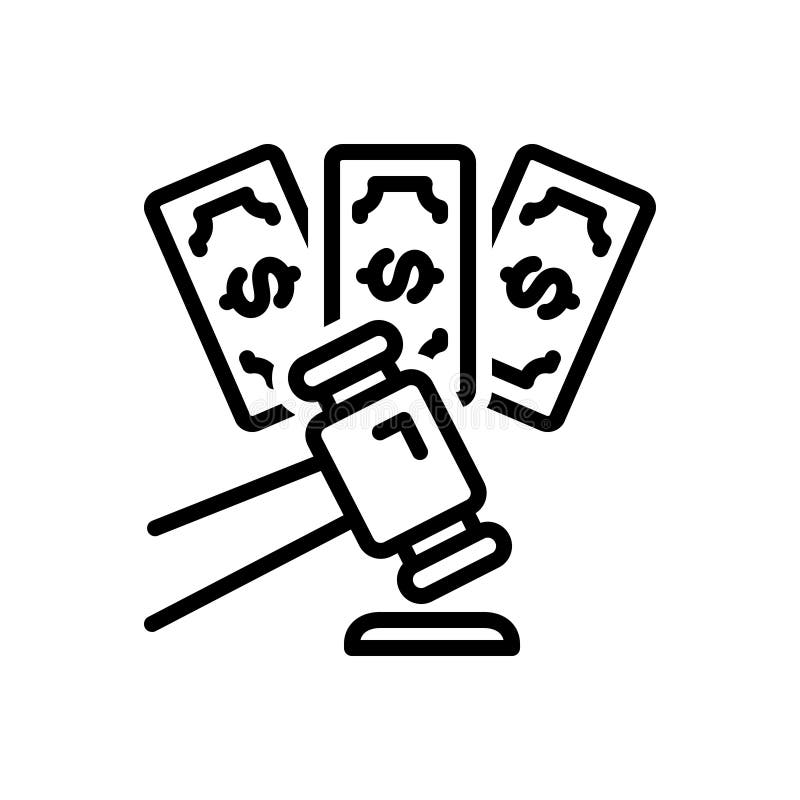 Black Line Icon for Impose, Inflict and Surcharge Stock Illustration ...