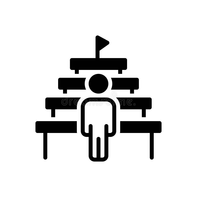 Black Solid Icon for Impossible, Improbable and Staircase Stock Vector ...