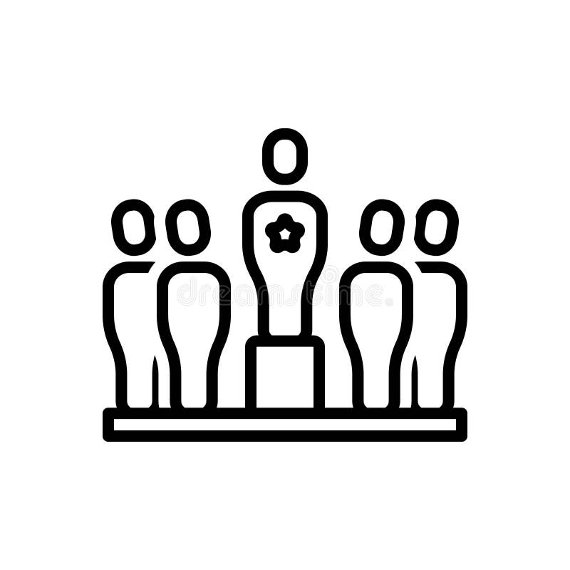 Black Line Icon for Impressive, Powerful and Influential Stock Vector ...