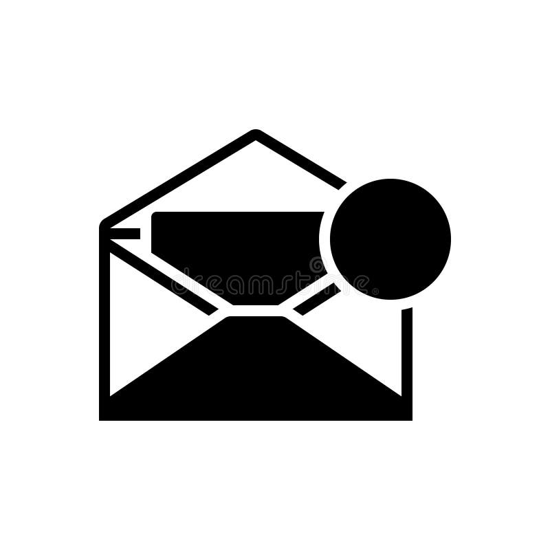 Black Solid Icon for Inbox Message, Notification and Communication ...