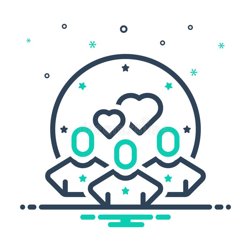 Mix Icon for Inclusion, Relationship and Teamwork Stock Vector ...