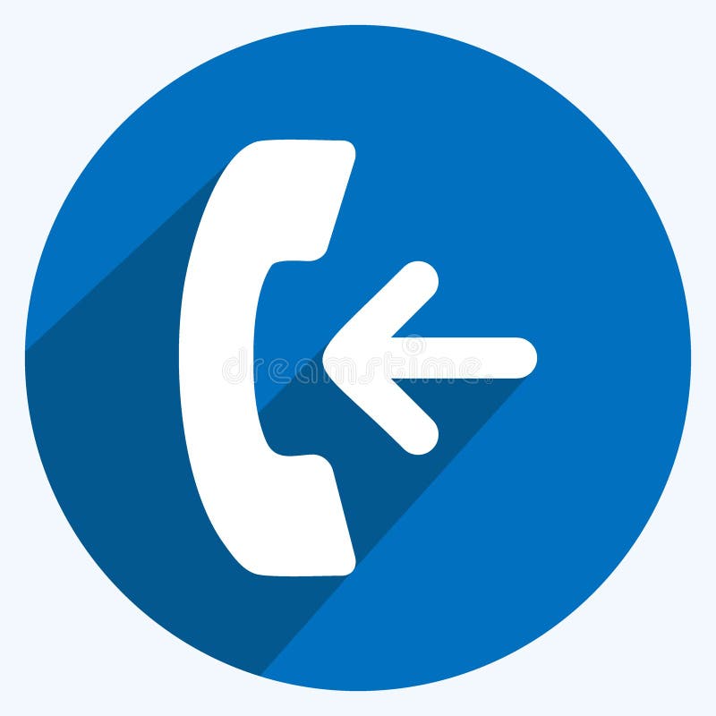 Icon Incoming Call. Suitable for Education Symbol. Long Shadow Style ...