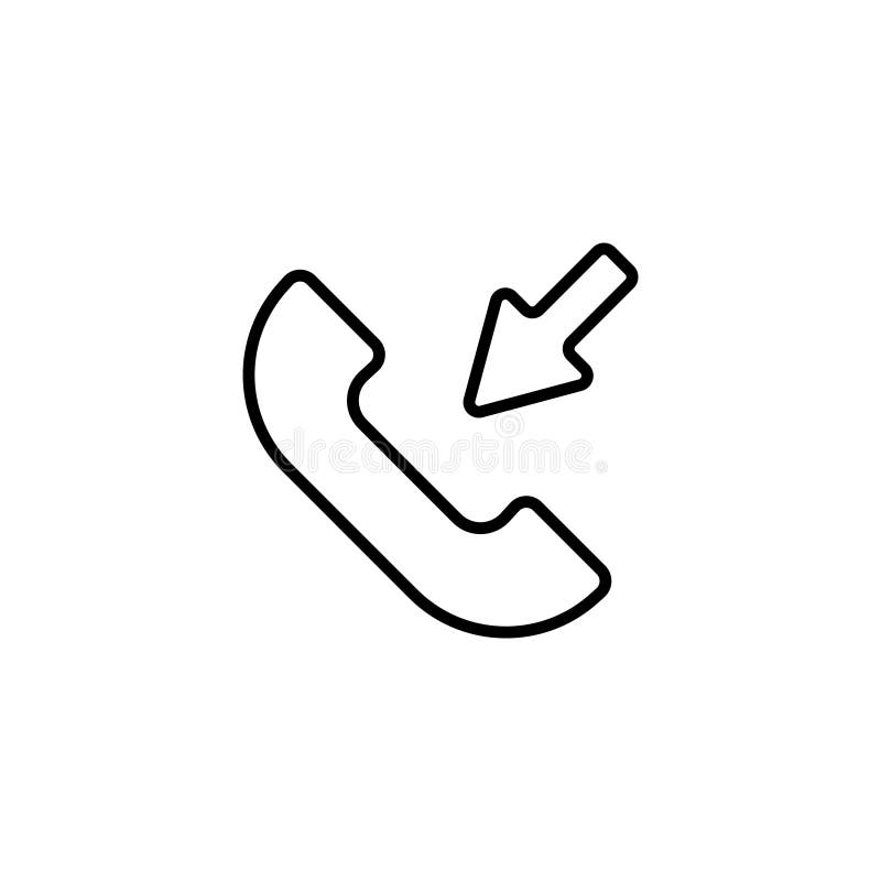 Icon. Incoming call symbol stock vector. Illustration of incoming ...