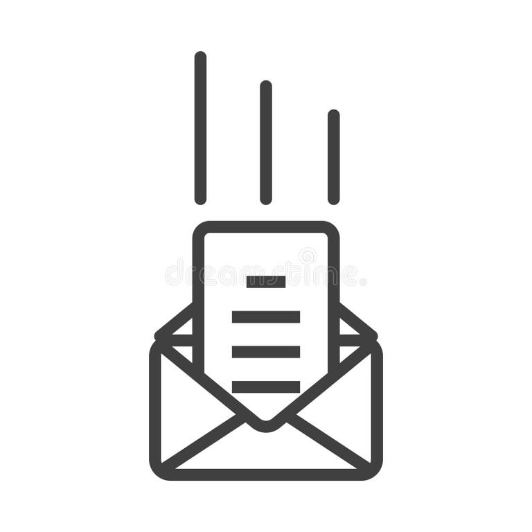 Icon of an Incoming Document by Mail. an Image of an Incoming Document ...