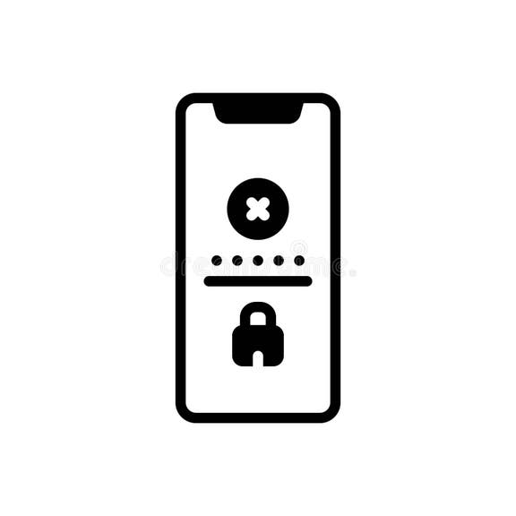 Black Solid Icon for Incorrect, Wrong and Password Stock Vector ...