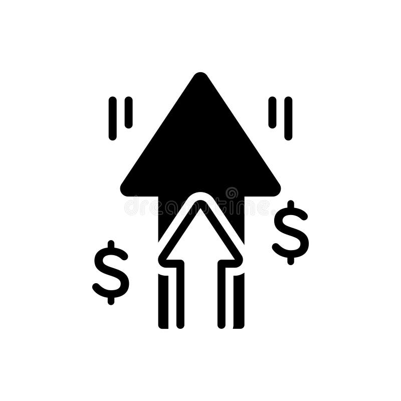 Black Solid Icon for Increased, Enhanced and Raise Stock Vector ...