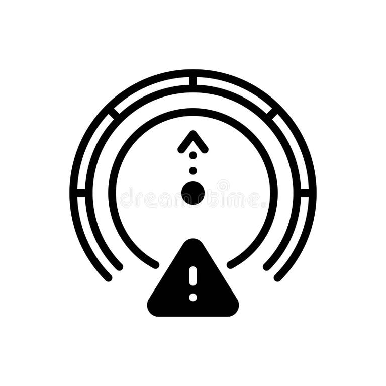 Black Solid Icon for Indicator, Caution and Vehicle Stock Vector - Illustration of logo, vehicle ...
