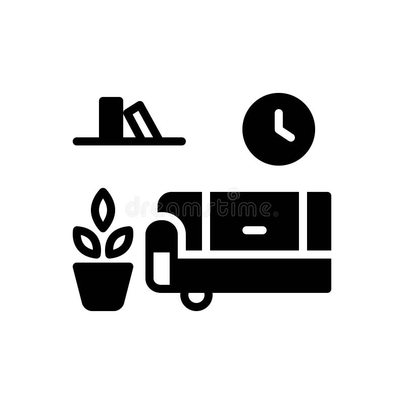 Black Solid Icon for Indoor, Inside and Furniture Stock Vector ...