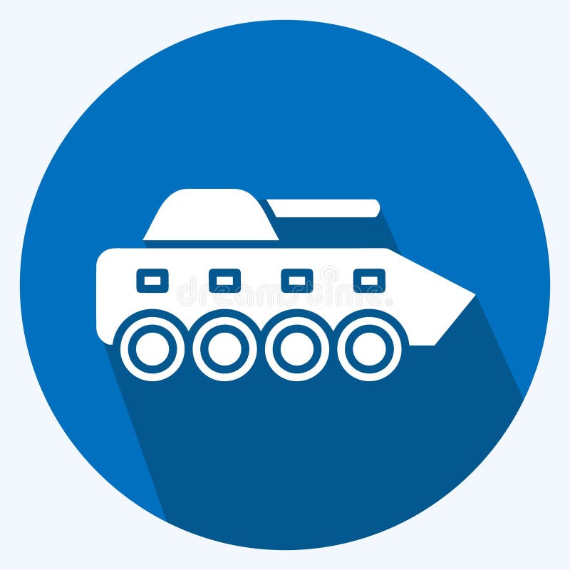 Icon Infantry Tank. Suitable for Education Symbol. Long Shadow Style ...