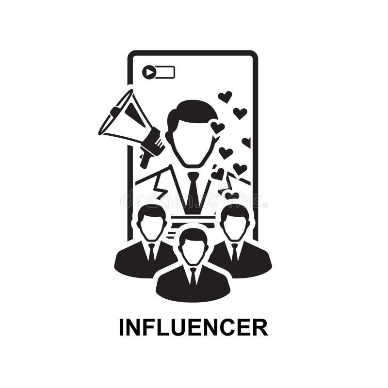 Influencer Icon. the Black Influencer Symbol Isolated on Background ...