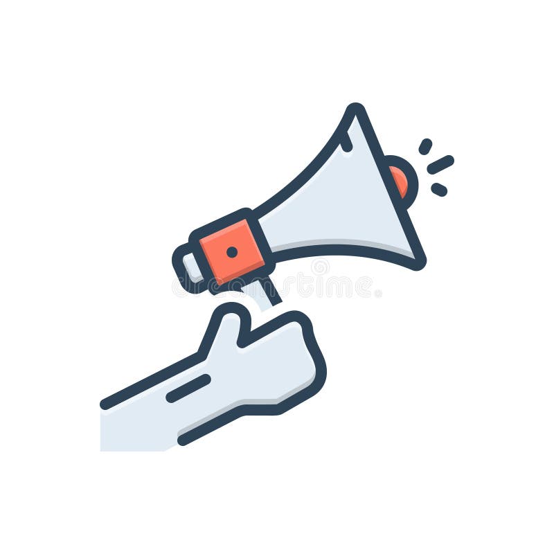 Color Illustration Icon for Inform, Megaphone and Sound Stock ...