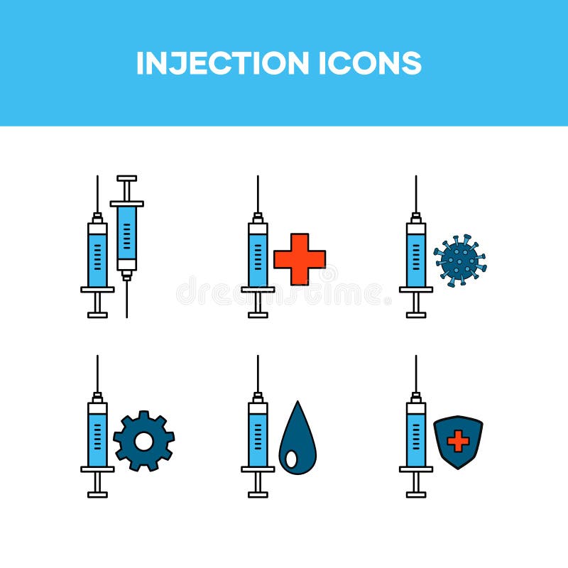 Icon Injection Set, Injection Icon Set Flat Icon, Flat Design Symbol ...