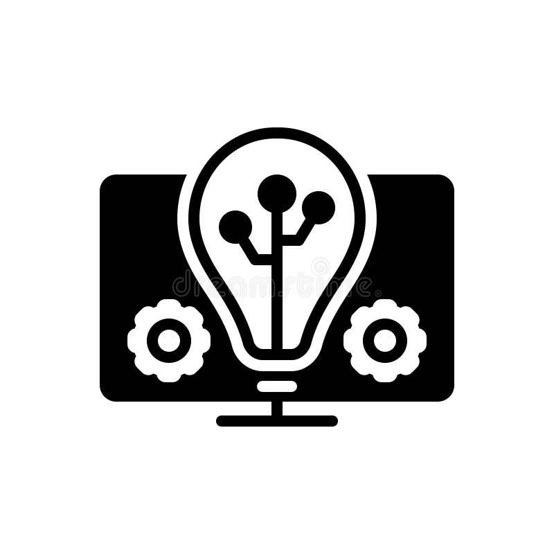 Black Solid Icon for Innovation, Modernization and Cogwheel Stock ...