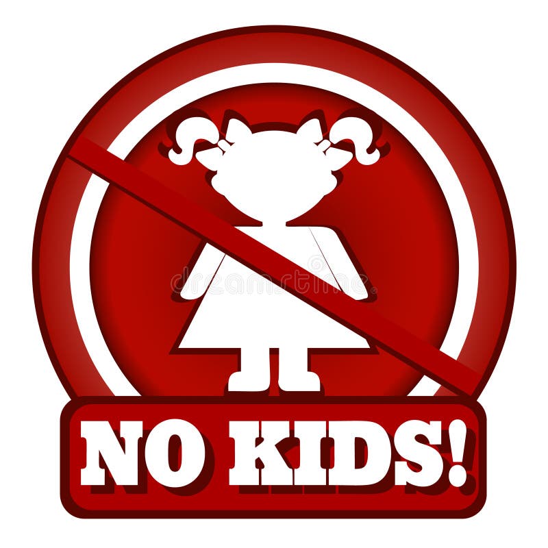 Icon with Inscription No Kids. Vector Illustration Stock Illustration ...