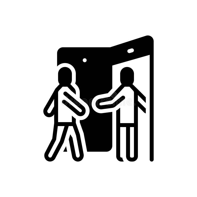 Black Solid Icon for within, Inside and Door Stock Vector ...