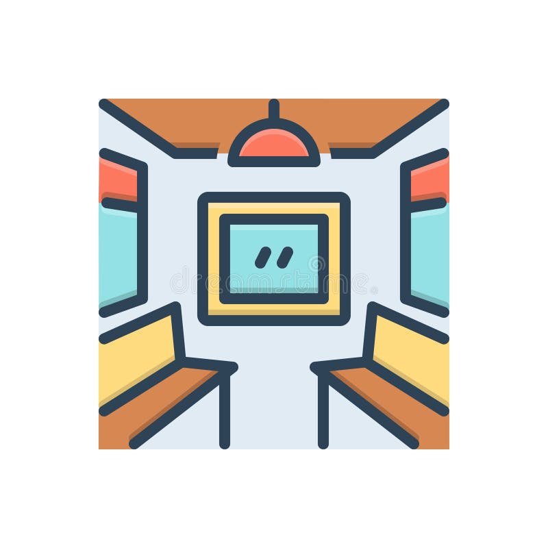 Color Illustration Icon for Inside Coach, Seat and Travelling Stock ...