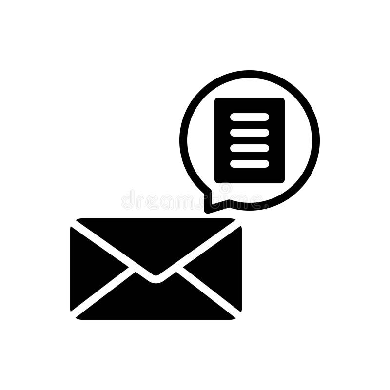 Black Solid Icon for Insider, Message and Letter Stock Vector ...