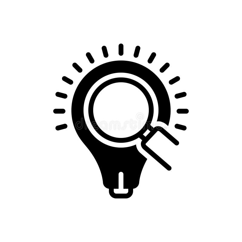 Black Solid Icon for Insight, Electricity, Creativity, Bulb and Led ...