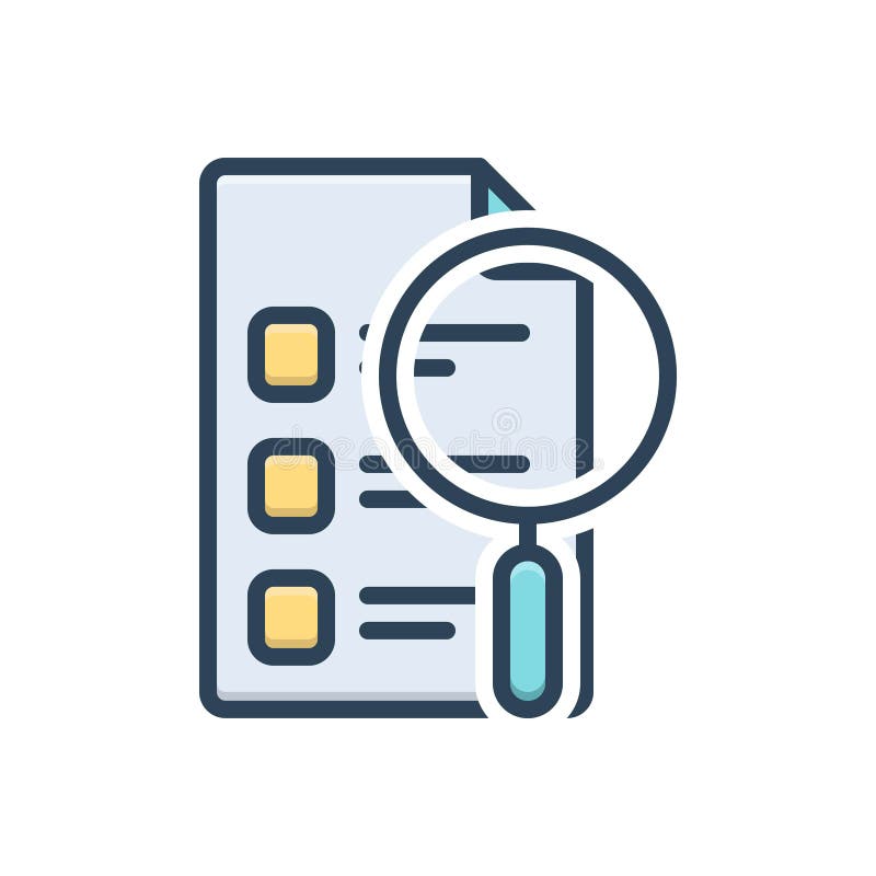 Color Illustration Icon for Inspections, Examination and Check Stock ...