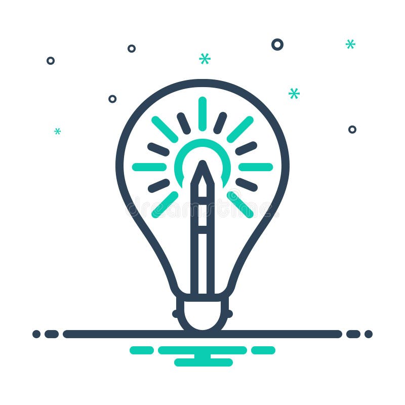 Mix Icon for Inspired, Inspirit and Bulb Stock Vector - Illustration of ...