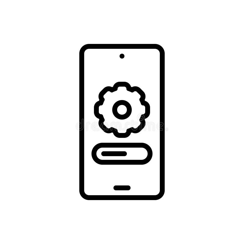 Black Line Icon for Installations, Software and Upgrade Stock Vector ...