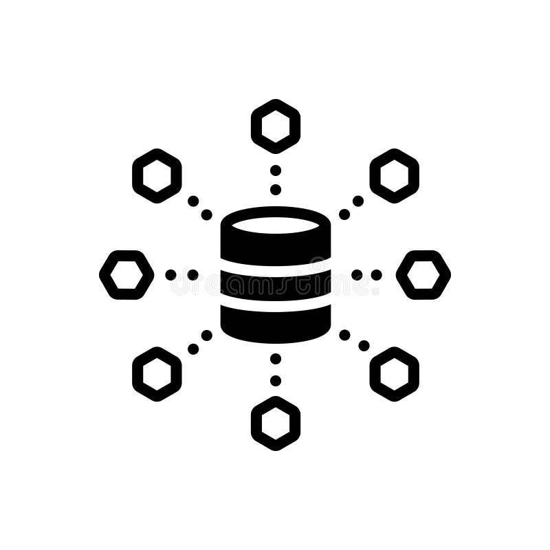 Black Solid Icon for Integrating, Integrate and Data Stock Vector ...