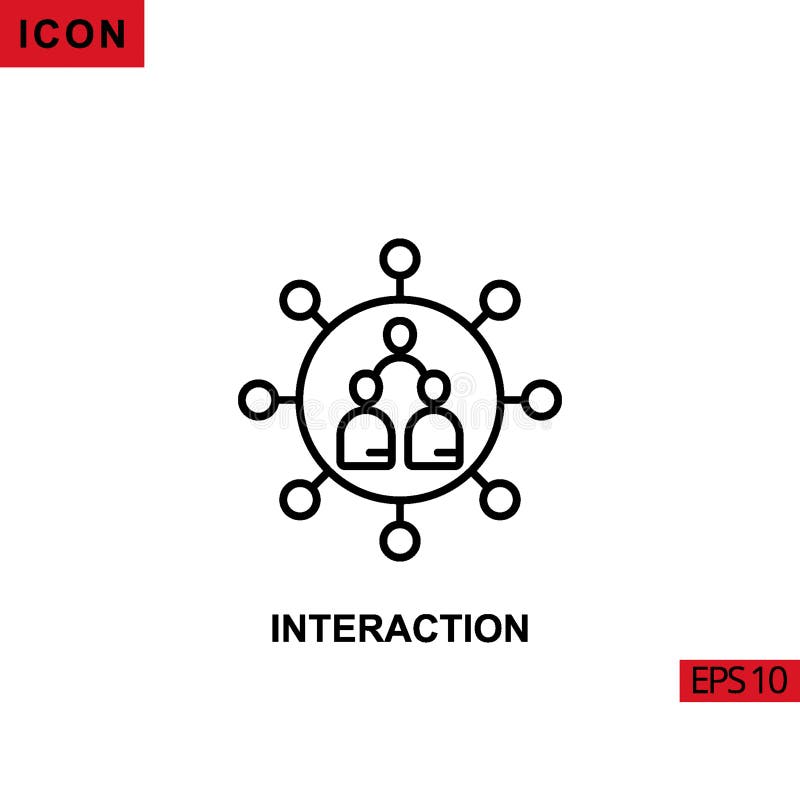 Icon Interaction. Outline, Line or Linear Vector Icon Symbol Sign ...