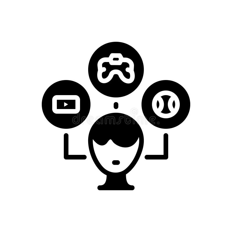 Black Solid Icon for Interest, Hobby and Like Stock Vector ...