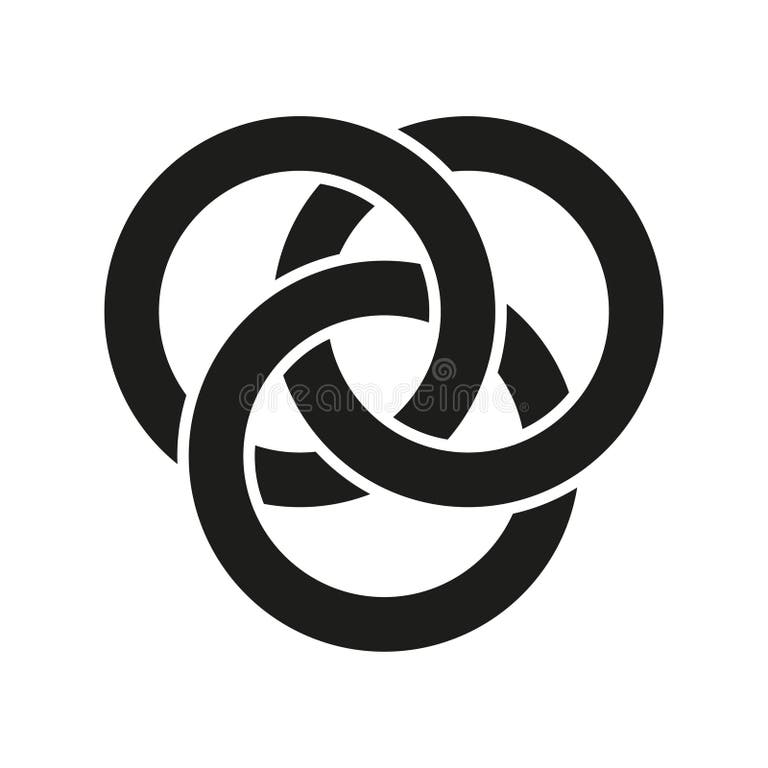 Icon with 3 Interlocking Circles. Vector Illustration. EPS 10 Stock ...