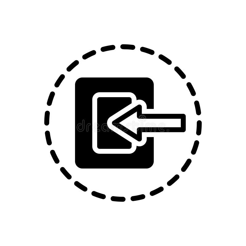 Black Solid Icon for Internal, Inner and Inward Stock Vector ...