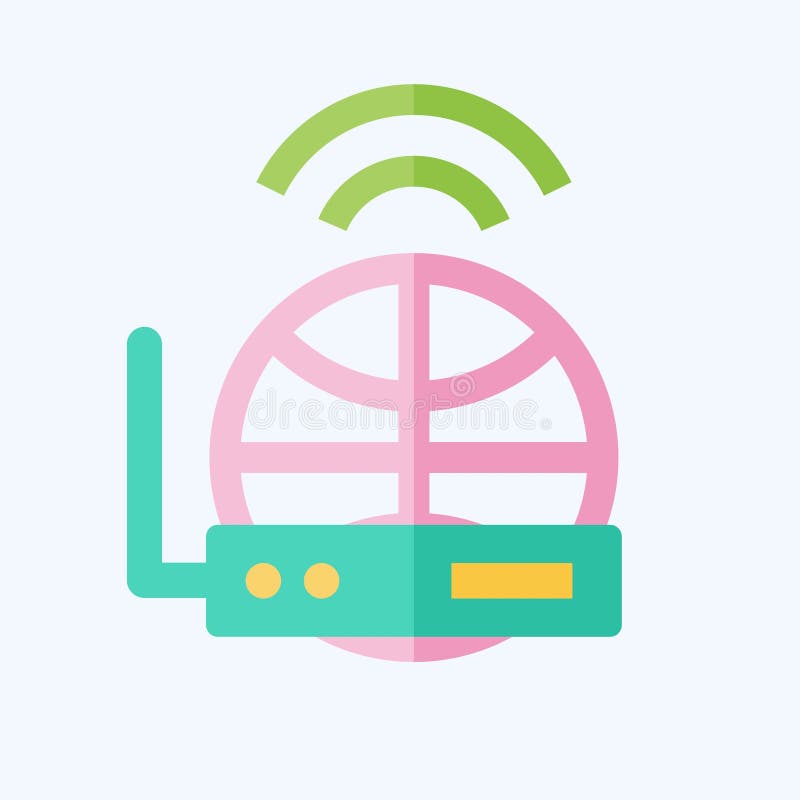 Icon Internet Receiver. Related To Satellite Symbol. Flat Style. Simple ...