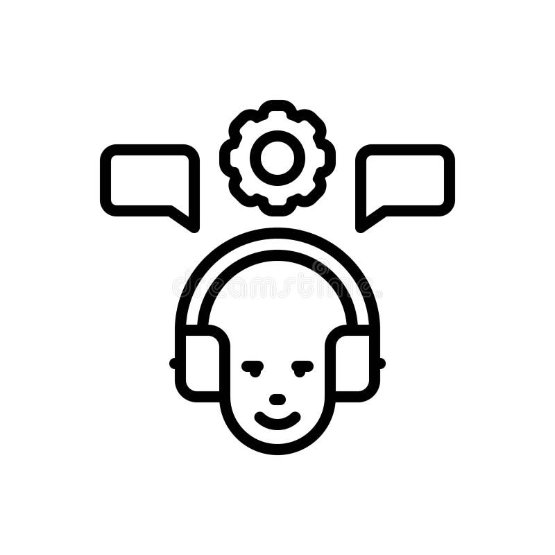 Black Line Icon for Interpreting, Helper and Service Stock Vector ...