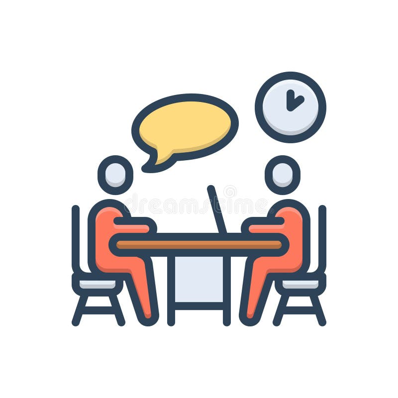 Color Illustration Icon for Interview, Job Interview and Employee Stock ...