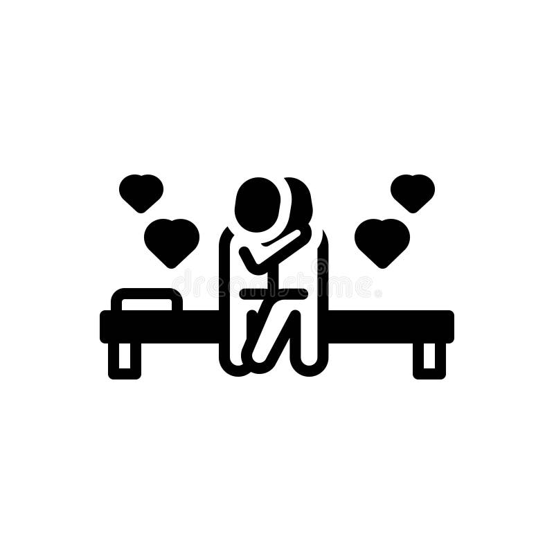 Black Solid Icon for Intimate, Kissing and Couple Stock Vector ...