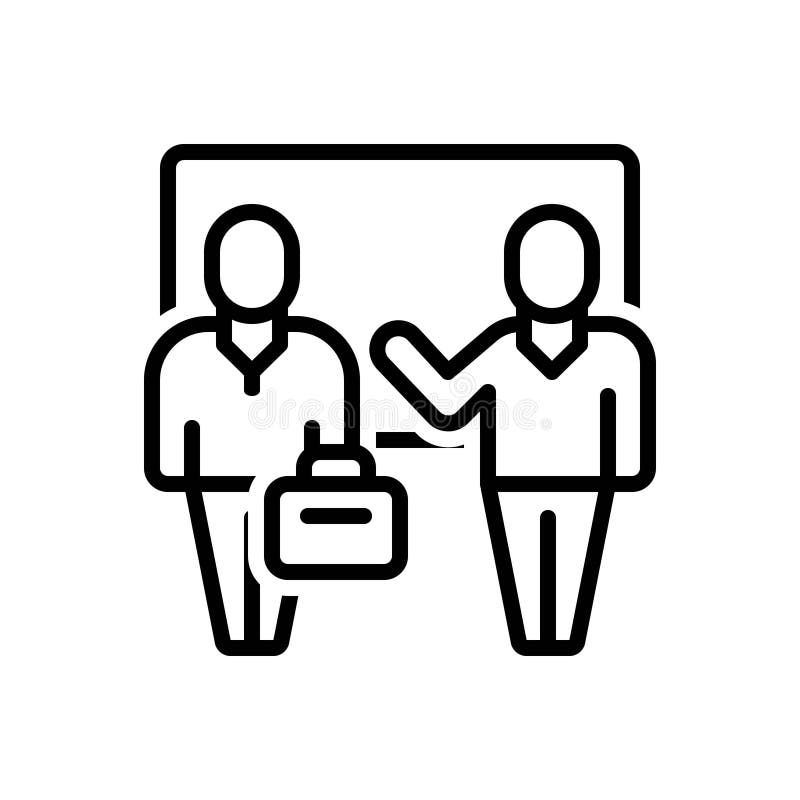 Black Line Icon for Introduction, Acquaintance and Hello Stock Vector ...