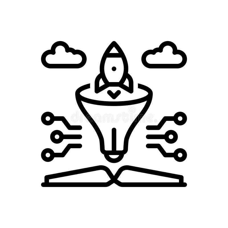 Black Line Icon for Invention, Inventor and Idea Stock Vector ...