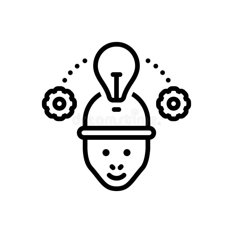 Black Line Icon for Inventor, Idea and Designer Stock Vector ...