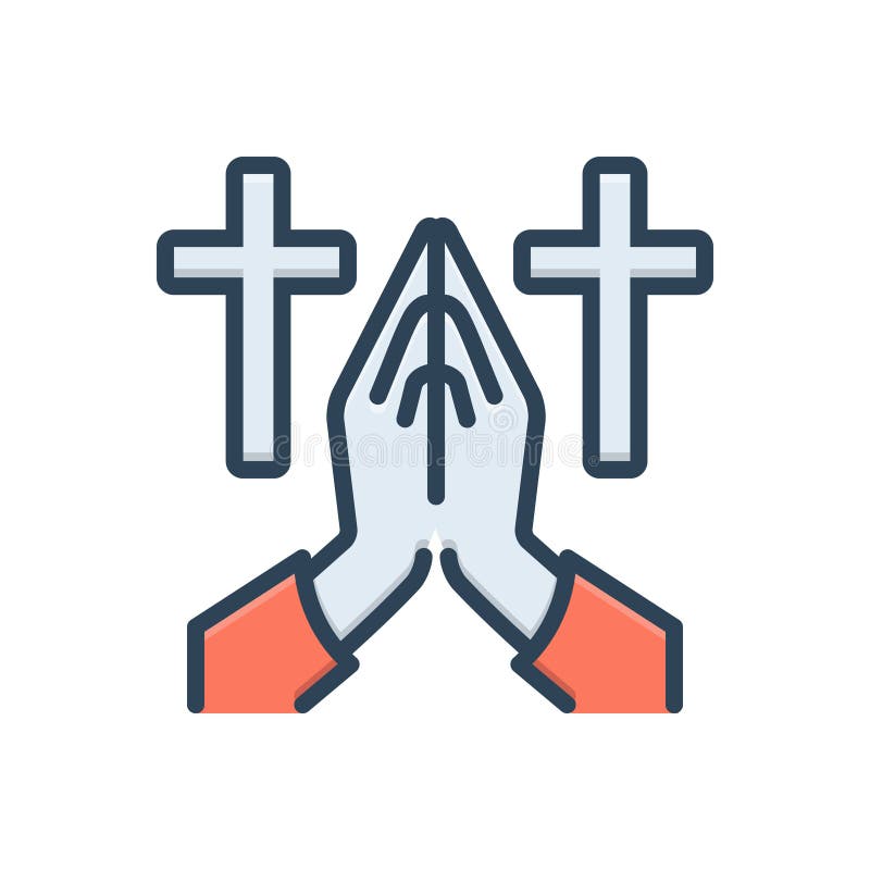 Color Illustration Icon for Invocation, Salutation and Glorification ...