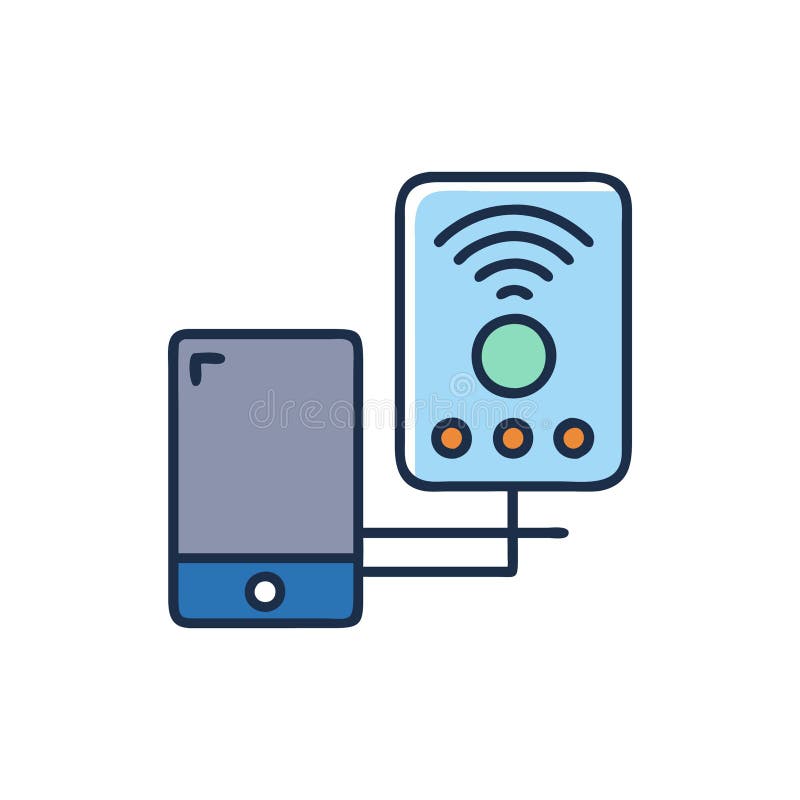 Icon of IoT Device for Smart Applications Stock Photo - Illustration of ...