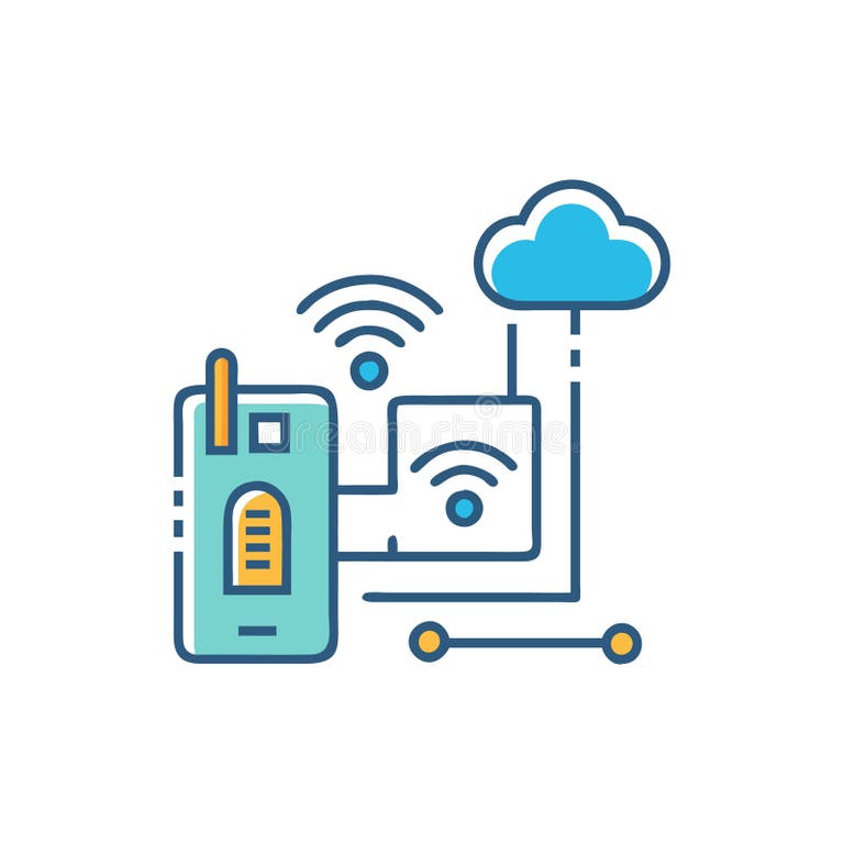 Icon of IoT Gateway for Network Integration Stock Illustration ...