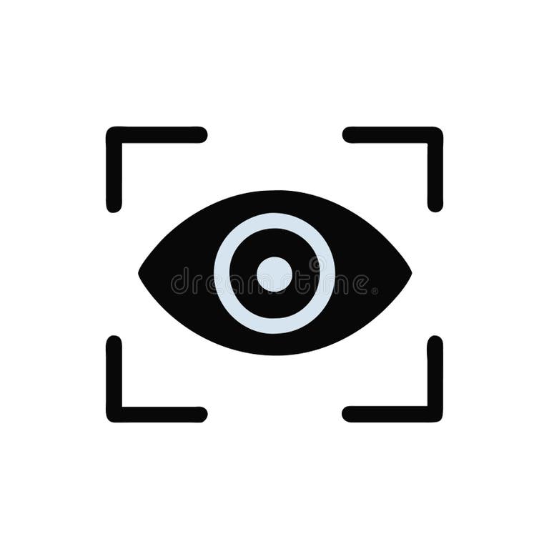 Icon of Iris Scan for Identity Verification Stock Image - Illustration ...