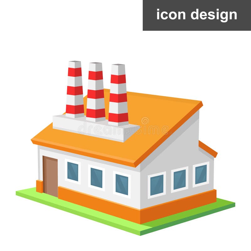 Icon isometric factory stock vector. Illustration of construction ...