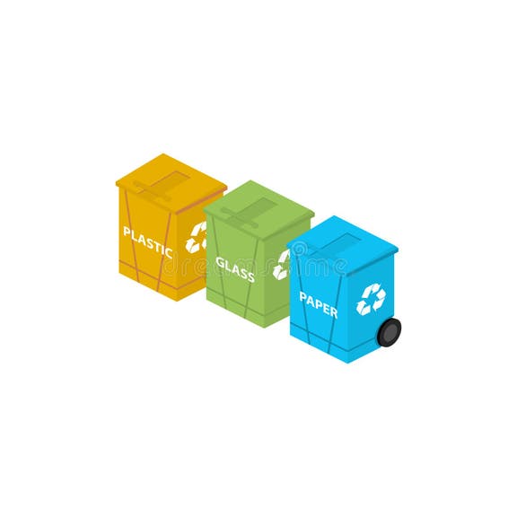 Icon Isometric Waste Container. Stock Vector - Illustration of concepts ...