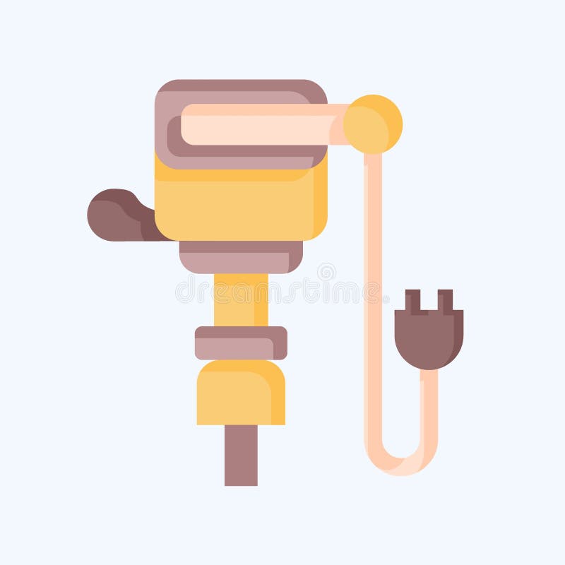 Icon Jack Hammer. Related To Construction Symbol. Flat Style. Simple ...