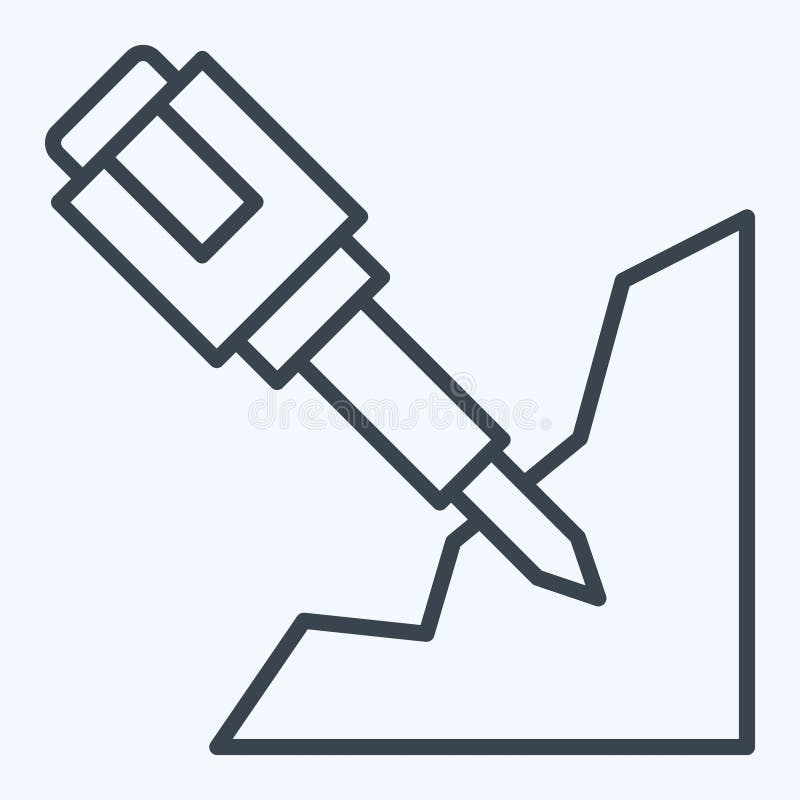 Icon Jackhammer. Related To Mining Symbol. Line Style. Simple Design ...
