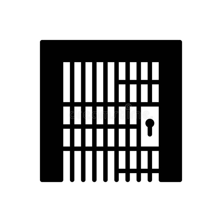 Black Solid Icon for Jail, Imprisonment and Prison Stock Vector ...