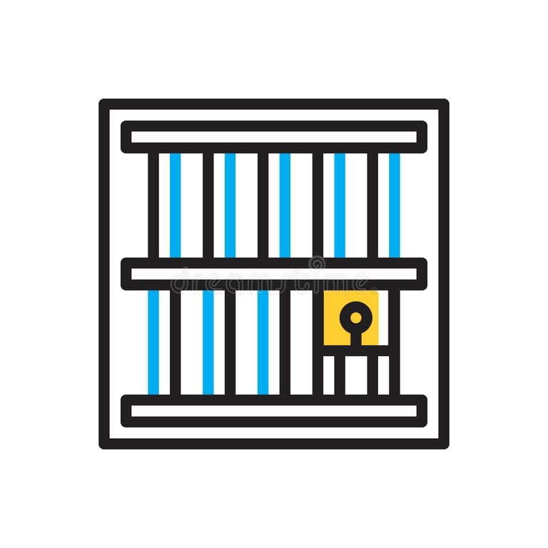 Multi Color Icon for Jail, Imprisonment and Bridewell Stock ...