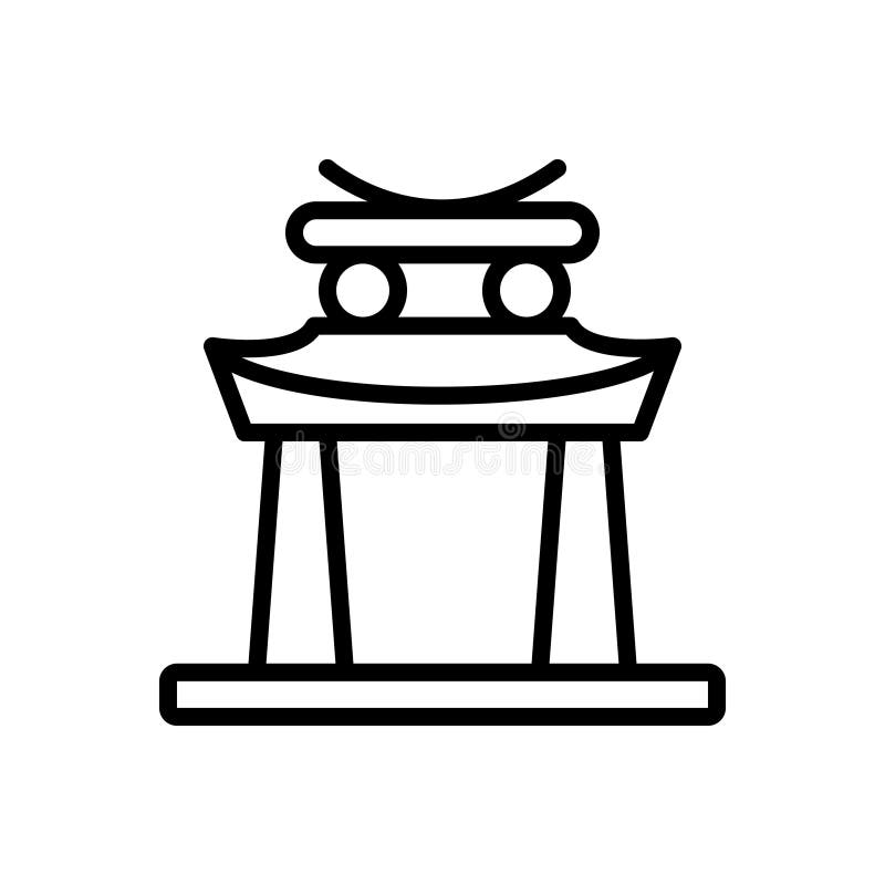 Japan Building Icon Vector Flat Stock Vector - Illustration of thin ...