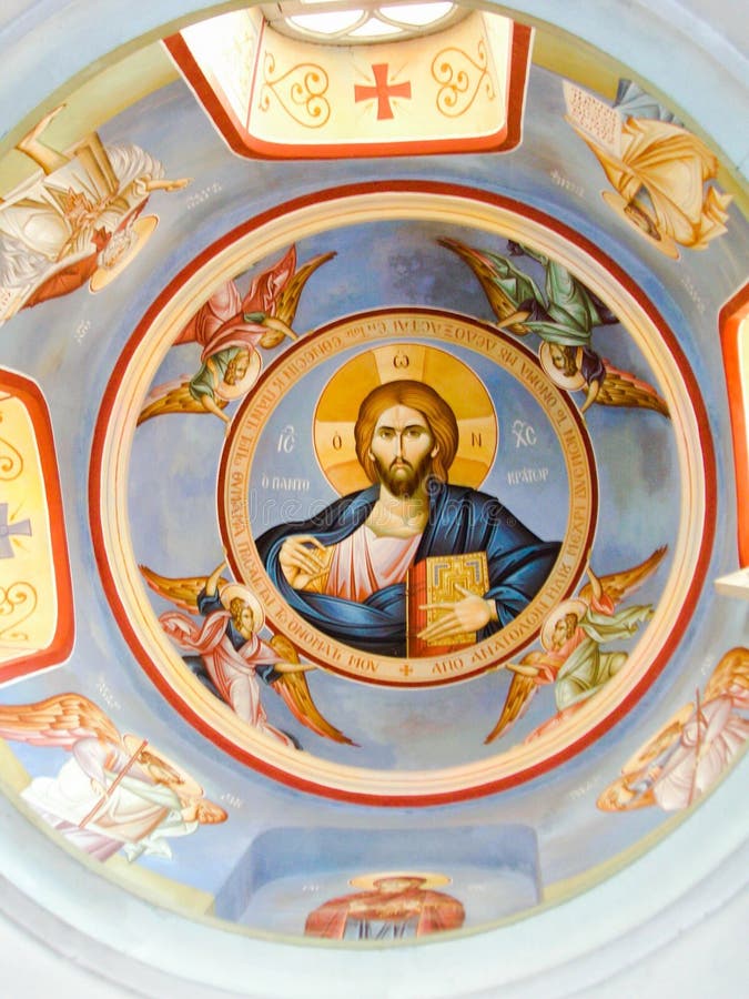 Icon Jesus Dome of Monastary Editorial Photography - Image of icon ...