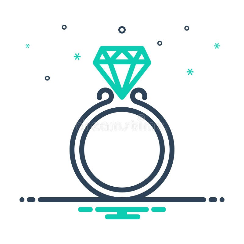 Mix Icon for Jewel, Ring and Gemstone Stock Illustration - Illustration ...